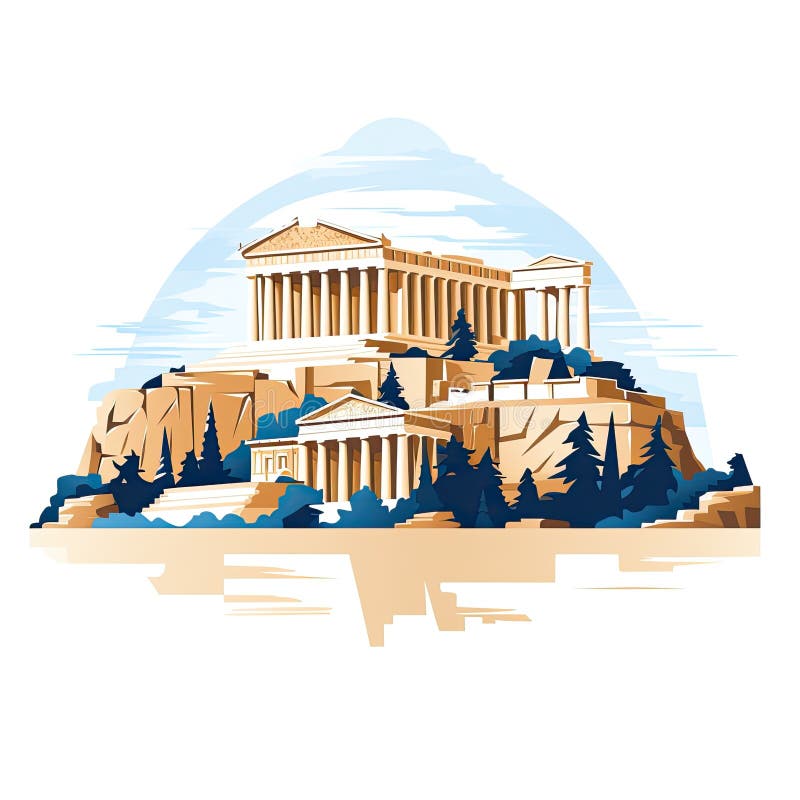 Pantheon landmark vector stock illustration. Illustration of structure ...