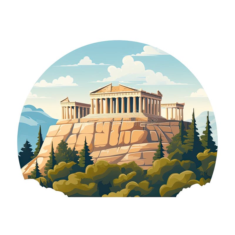 Pantheon landmark vector stock illustration. Illustration of dome ...