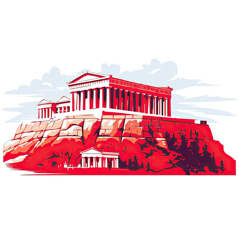 Pantheon landmark vector stock illustration. Illustration of dome ...