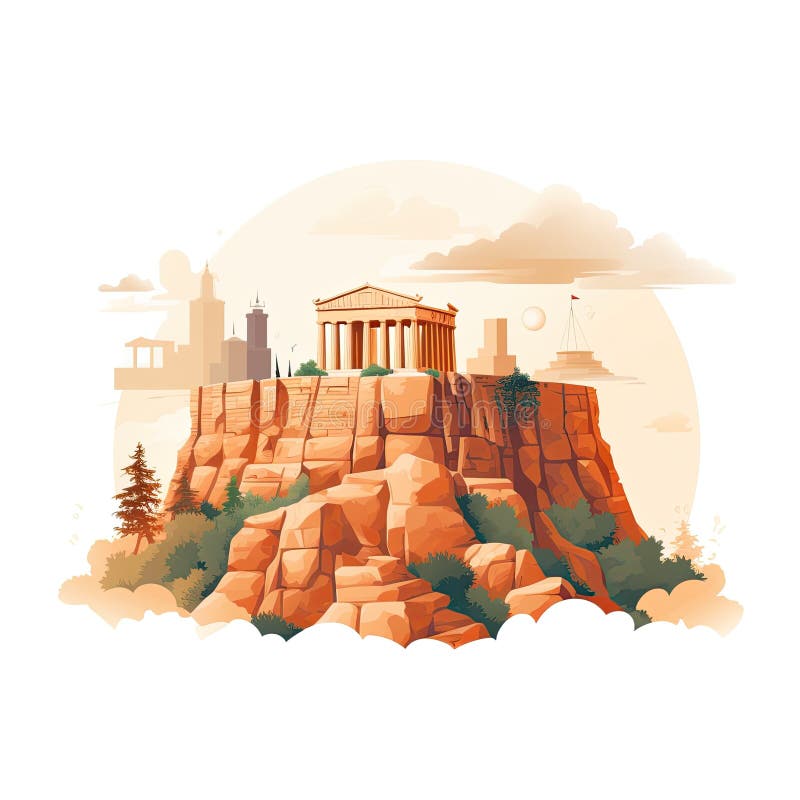 Pantheon landmark vector stock illustration. Illustration of travel ...