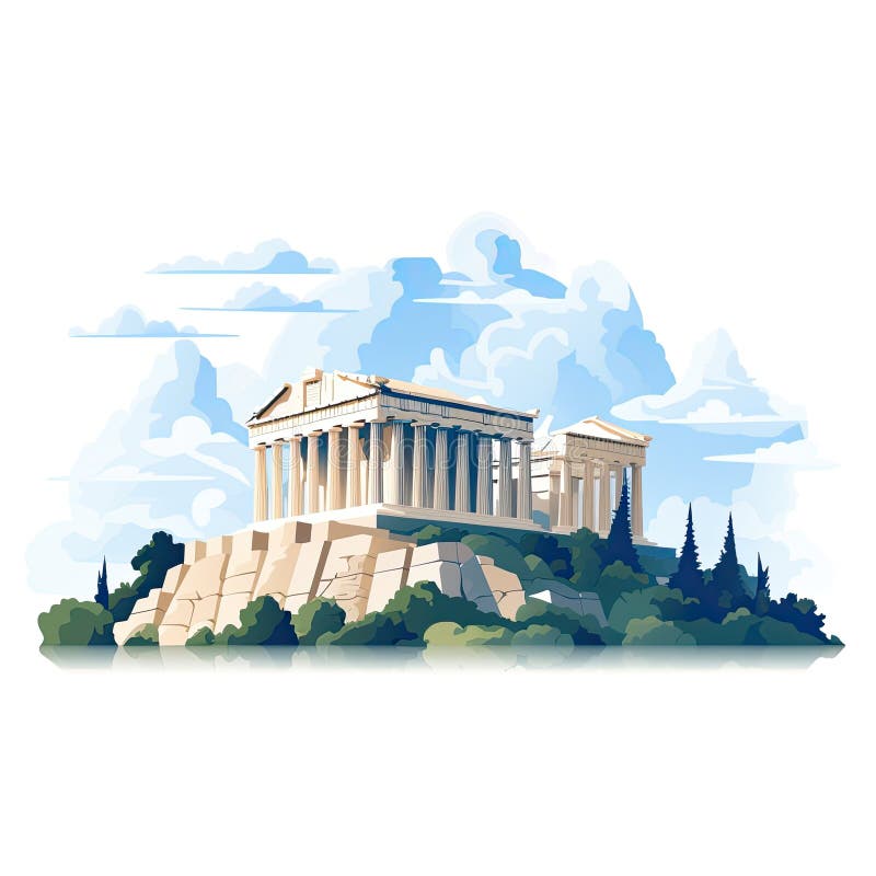 Pantheon landmark vector stock illustration. Illustration of design ...