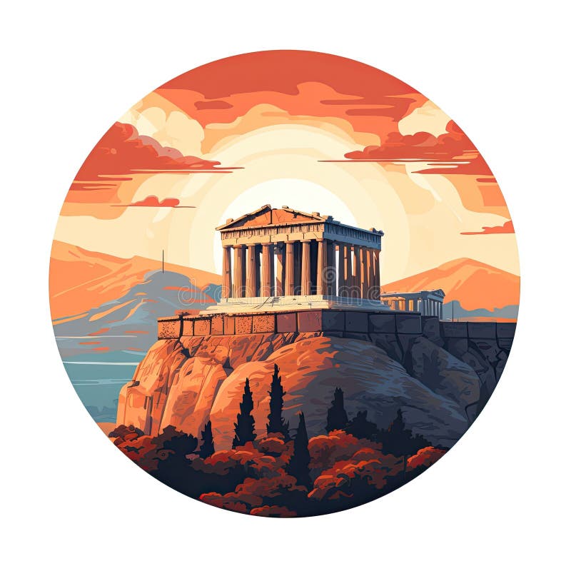Pantheon landmark vector stock illustration. Illustration of site ...