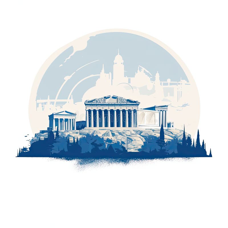 Pantheon landmark vector stock illustration. Illustration of famous ...