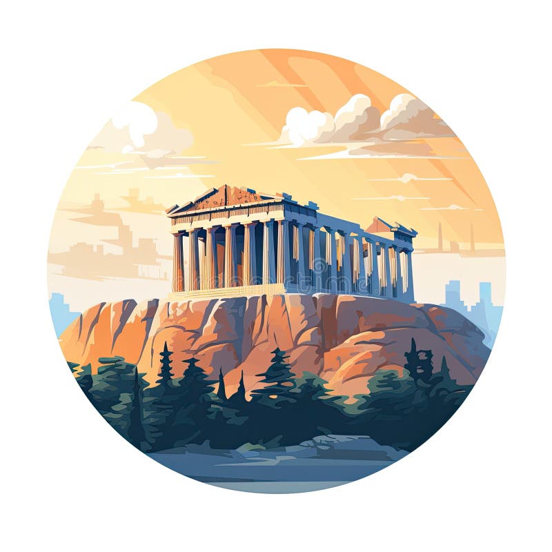 Pantheon landmark vector stock illustration. Illustration of building ...