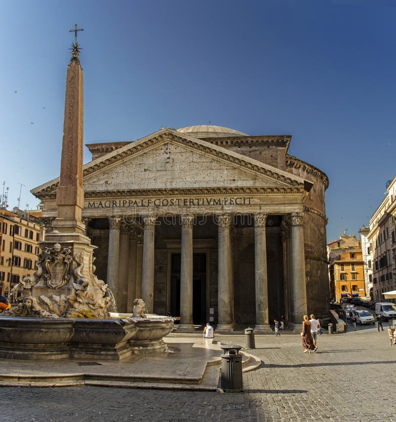 Pantheon Panoramic view editorial stock photo. Image of bricks - 42421588