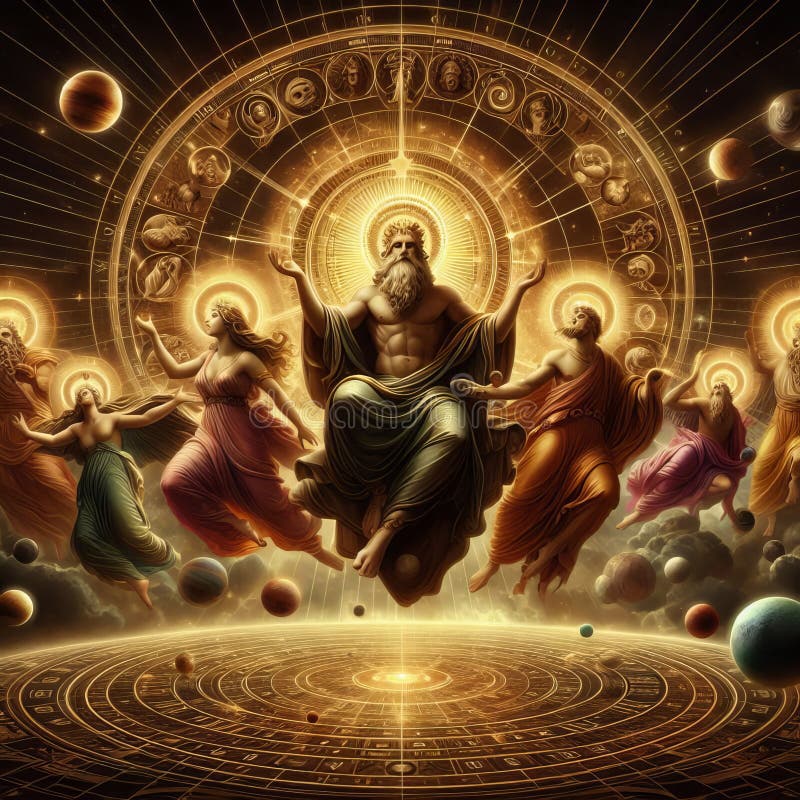 The Pantheon of the Planets Gods Embodying the Traits of the Pla Stock ...