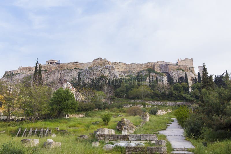 Visiting the Parthenon on Acropolis of Athens Stock Image - Image of ...