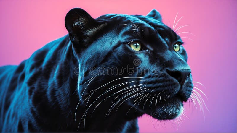 Panther on Bright Pastel Color Ai Generated Stock Illustration ...