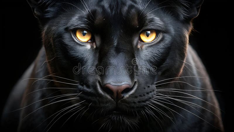 Panther Eyes and Head. Close Up View Stock Image - Image of looking ...