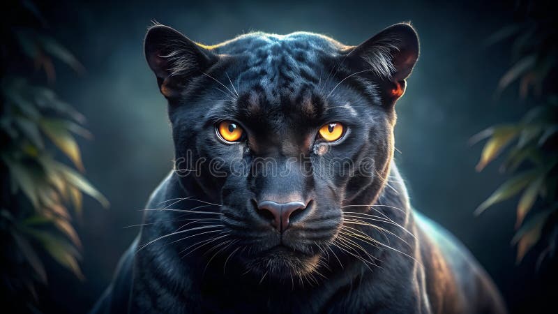 Panther Eyes and Head. Close Up View Stock Image - Image of darkness ...