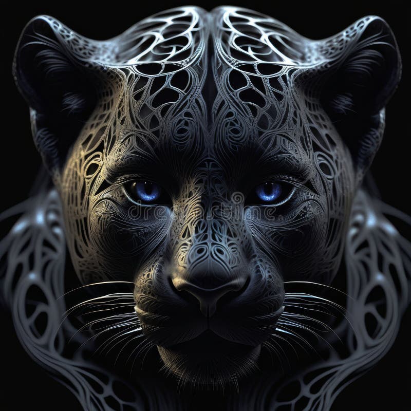 Panther Face, Looking at Camera with Intense Expression Generative Ai ...