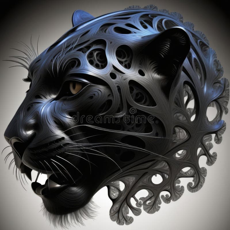Panther Face, Looking at Camera with Intense Expression Generative Ai ...