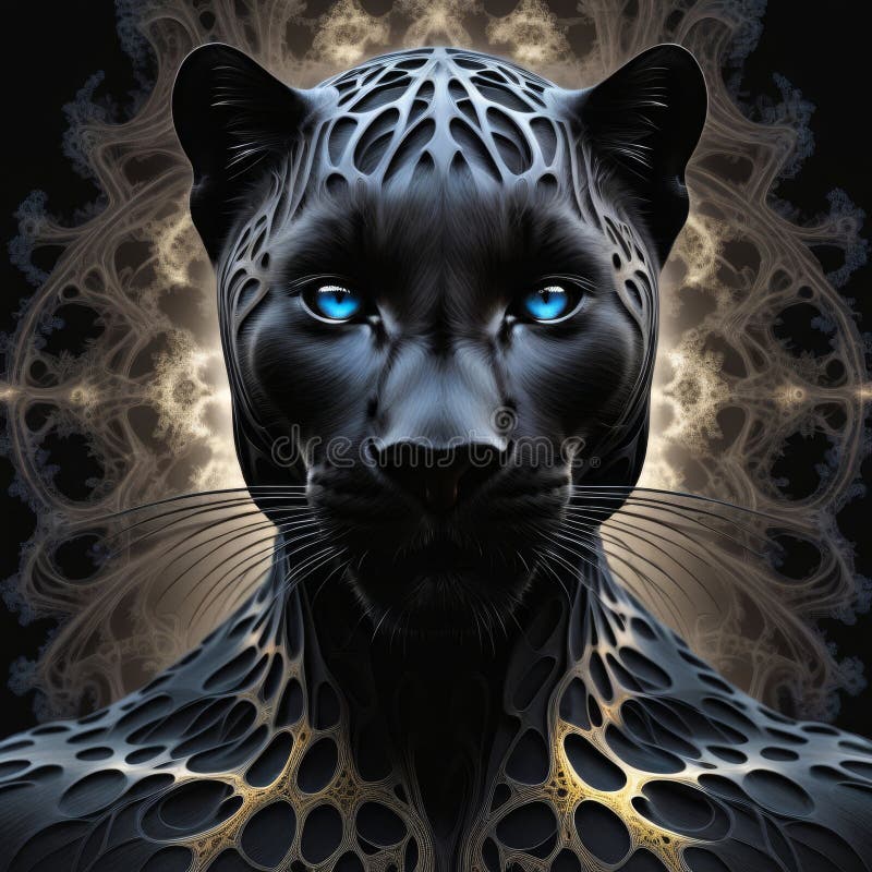 Panther Face, Looking at Camera with Intense Expression Generative Ai ...