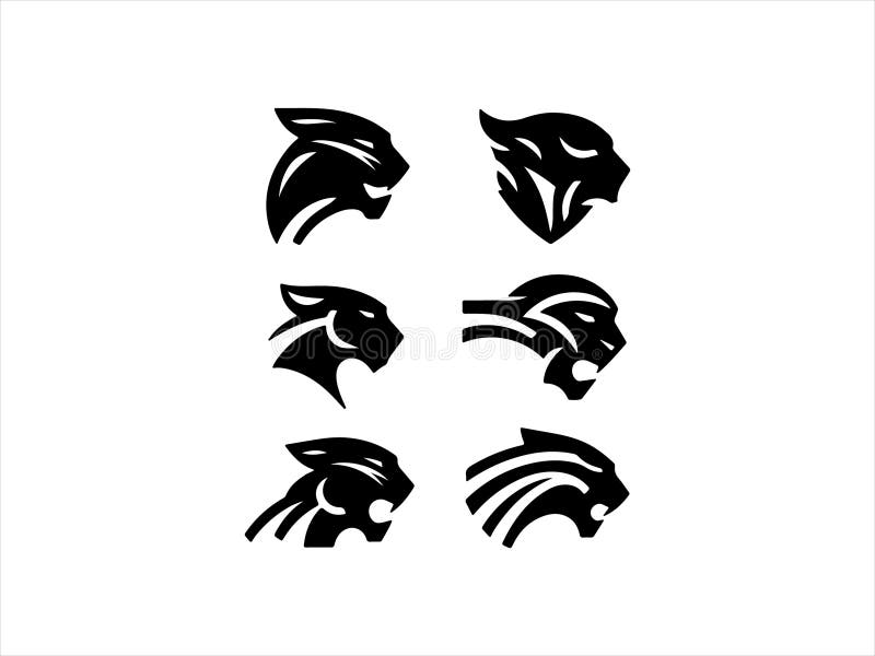Panther logo set stock vector. Illustration of insignia - 360168307