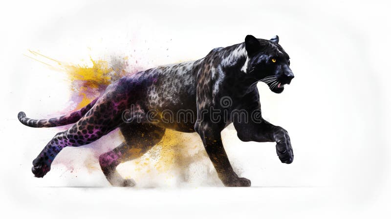 Panther Running Scared Vector Illustration Stock Vector - Illustration ...