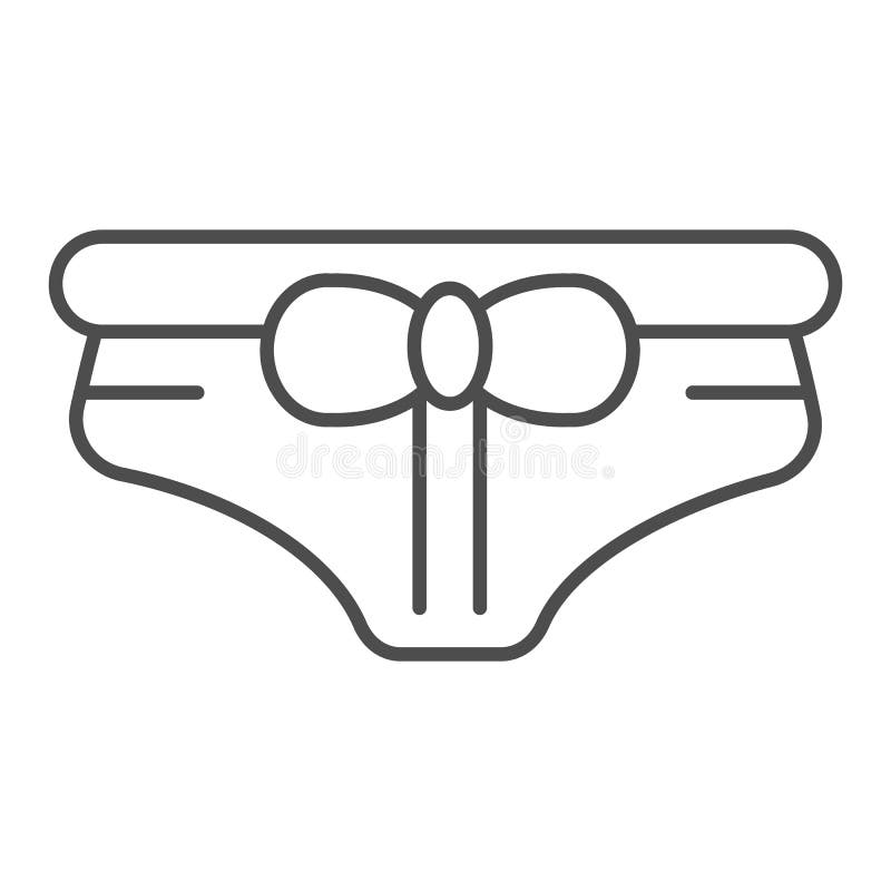 Panties Thin Line Icon Woman Underware Vector Illustration Isolated On