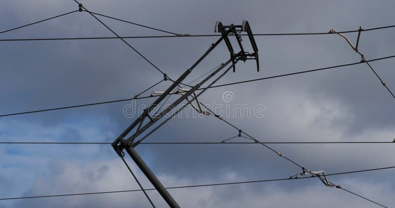 Pantograph on a Moving Tramway Stock Video - Video of train, light ...