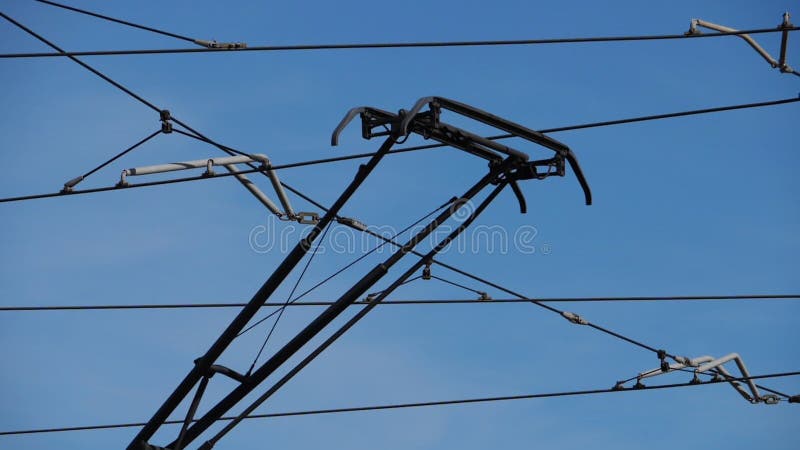 Pantograph on a Moving Tramway Stock Footage - Video of outdoors ...