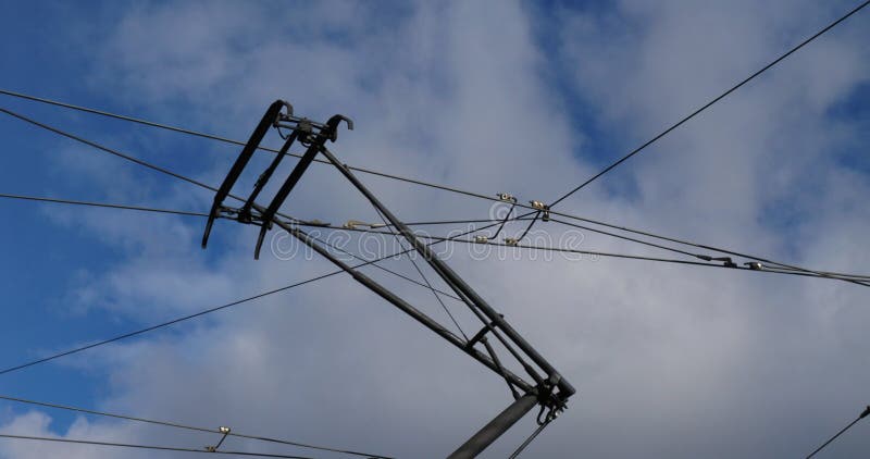 Pantograph on a Moving Tramway Stock Video - Video of commuters, energy ...