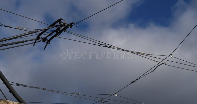 Pantograph on a Moving Tramway Stock Video - Video of pantographs, line ...