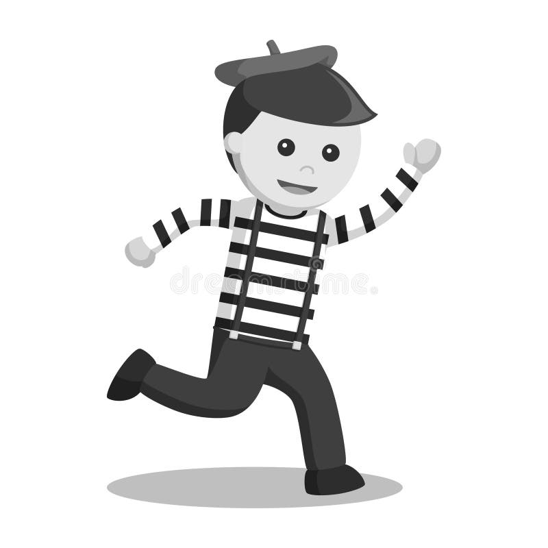 Pantomime Character Profession Design Vector Black and White Stock ...