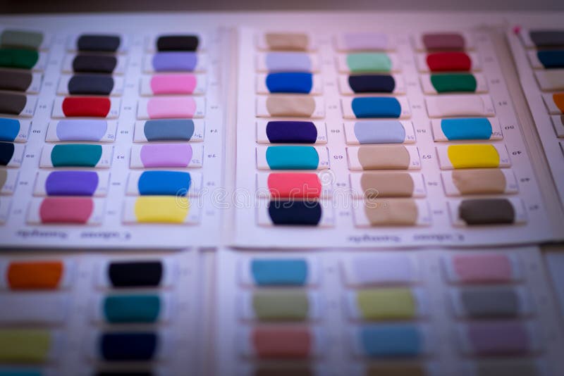 Pantone Swatch of Colorfull Thread Stock Image - Image of needlewoman ...