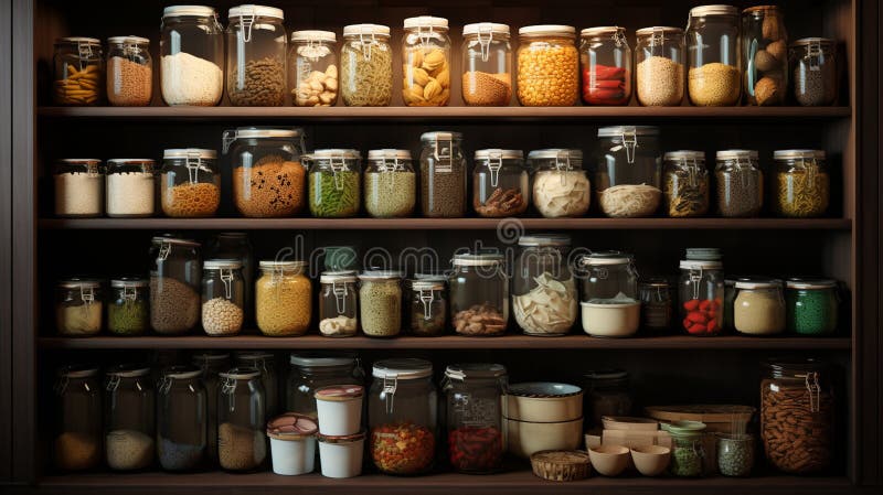 Pantry and Baking Ingredients. Generative Ai Stock Illustration ...