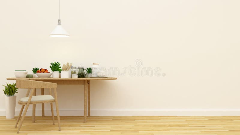 Pantry and Dining Area - 3d Rendering Stock Illustration - Illustration ...