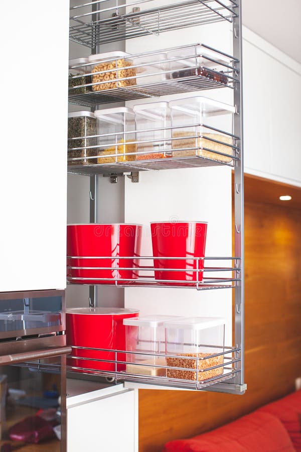 Order in the Kitchen. Storage System. Stock Image - Image of cabinet ...