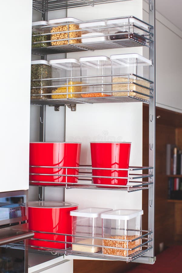 Order in the Kitchen. Storage System. Stock Image - Image of peas, meal ...