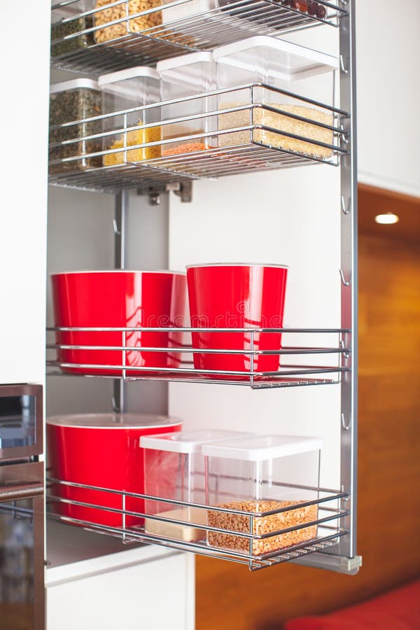 Order in the Kitchen. Storage System. Stock Image - Image of cabinet ...
