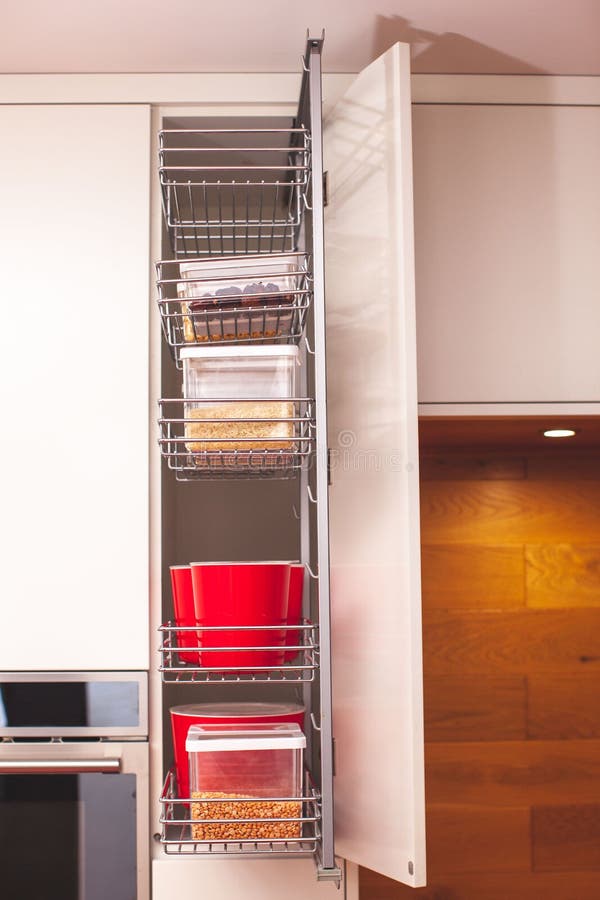 Order in the Kitchen. Storage System. Stock Photo - Image of organized ...