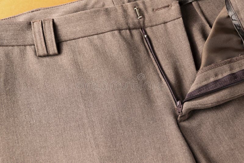 Pants Closure, Detail of the Seam of the Clothes Stock Image - Image of ...