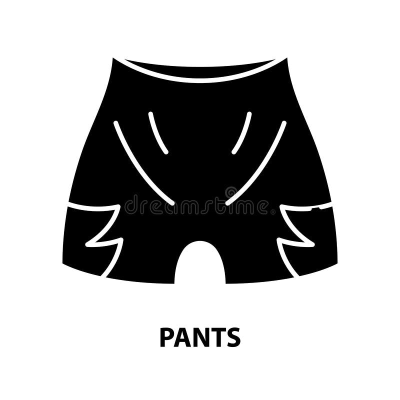 Pants Sign Icon, Black Vector Sign with Editable Strokes, Concept ...