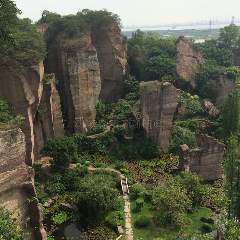 Linhua Mountain stock image. Image of rocks, green, mountain - 111106311