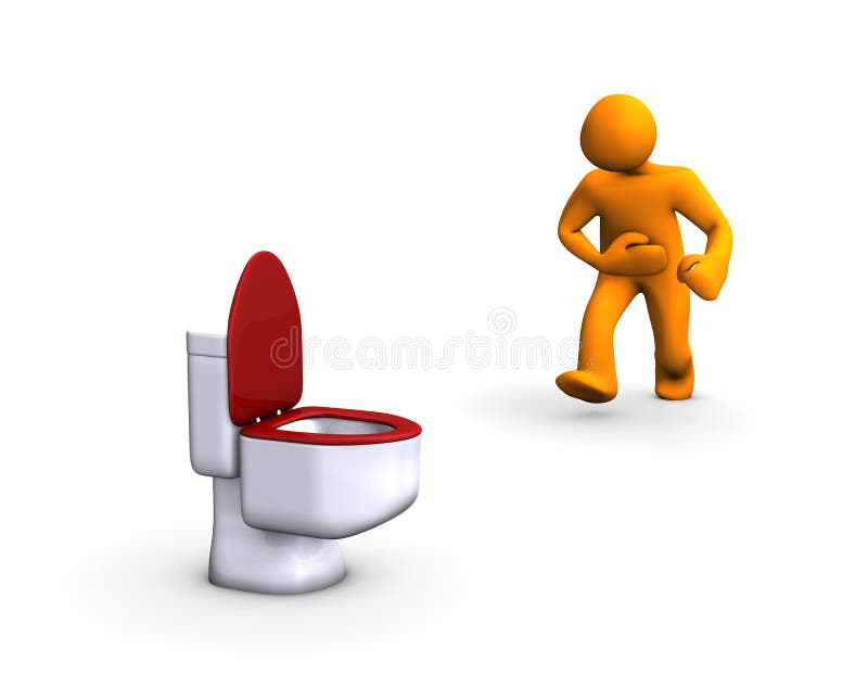 El Hombre Está Defecando, Excretando Y Engendrando En El Tiolet Y En El ...