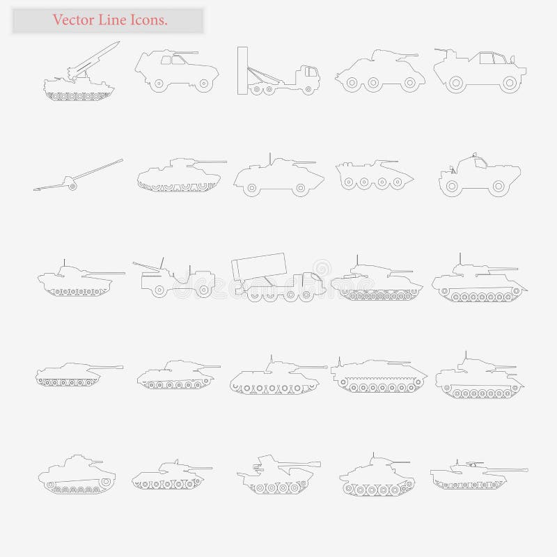 Panzer icons on white. stock illustration. Illustration of wwii - 64639927