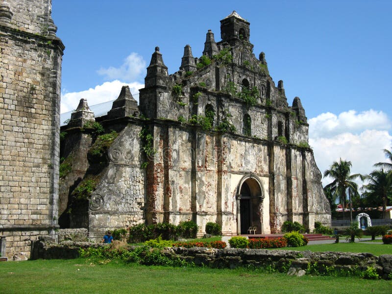 Paoay Church stock image. Image of rock, historic, paoay - 9403091