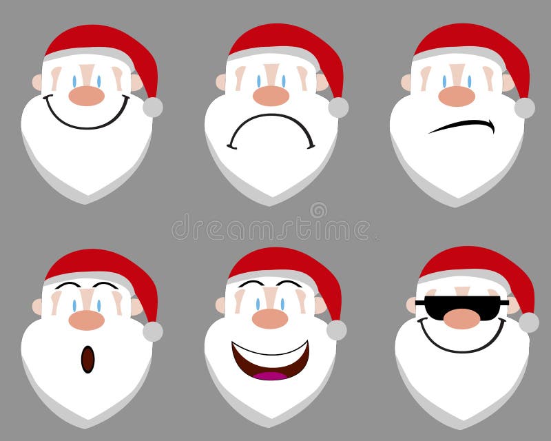 Papá Noel emote iconos stock de ilustración. Ilustración de cara - 45622894