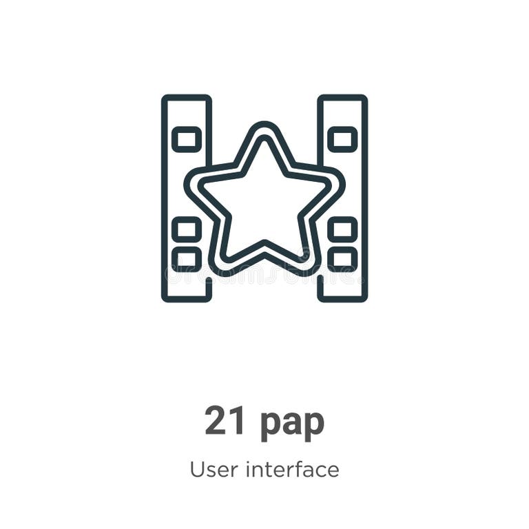 21 Pap Outline Vector Icon. Thin Line Black 21 Pap Icon, Flat Vector ...