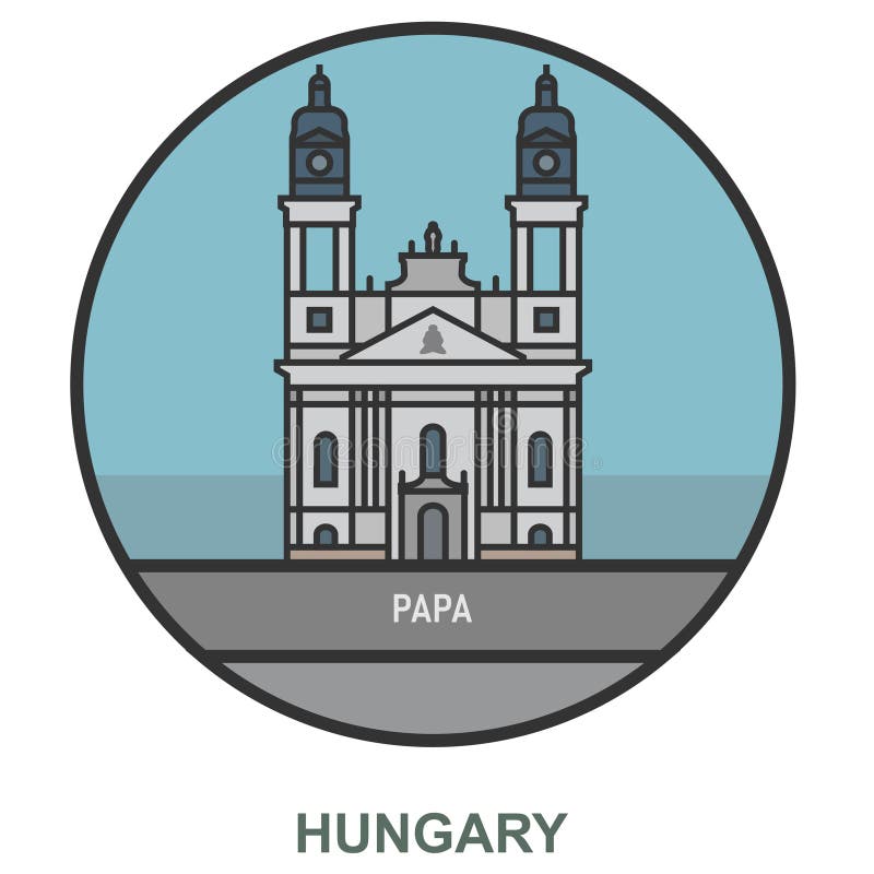 Papa. Cities and Towns in Hungary Stock Illustration - Illustration of ...