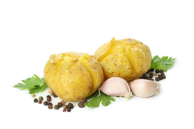 Papa Cocida Deliciosa Aislada En El Fondo Blanco Imagen de archivo ...