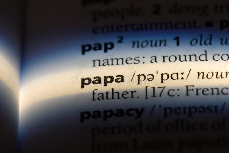 Papa stock image. Image of dictionary, book, papa, macro - 126549001