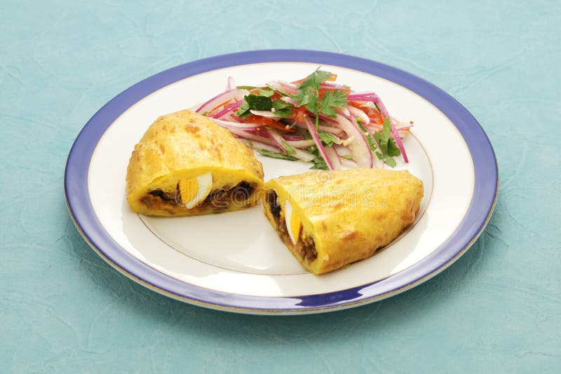 Papa Rellena, Peruvian Stuffed Potatoes Stock Image - Image of black ...