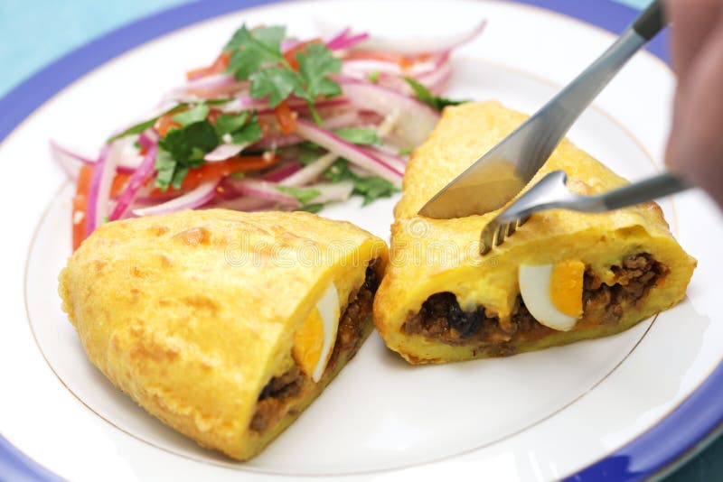Papa Rellena, Peruvian Stuffed Potatoes Stock Photo - Image of isolated ...