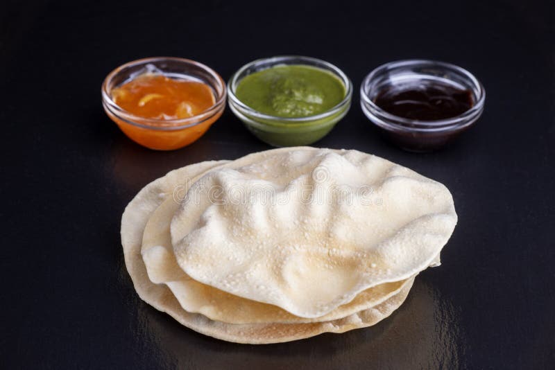 Papadam stock image. Image of mung, meal, crispy, mint - 262550121