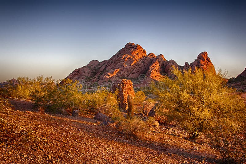 Papago Park, Red Rock Butte in Phoenix,AZ Stock Image - Image of vista ...
