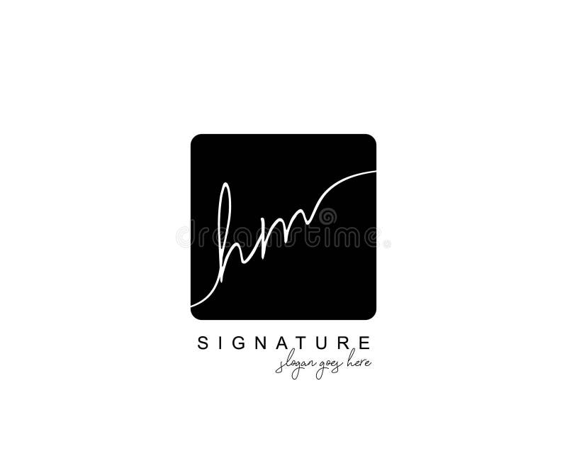 Initial HM Signature Logo Template Vector Stock Vector - Illustration ...