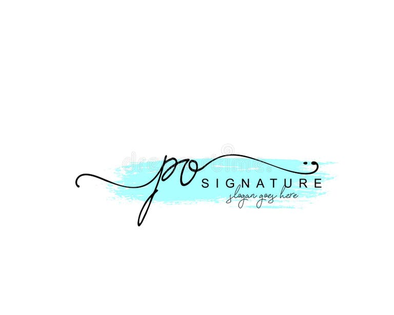 PO Signature Logo Template Vector Stock Vector - Illustration of font ...