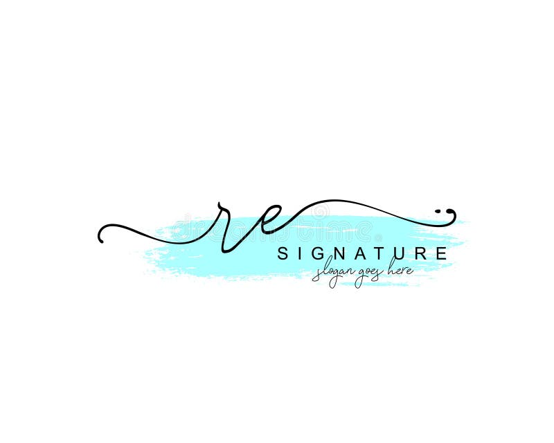 RE Signature Logo Template Vector Stock Vector - Illustration of letter ...